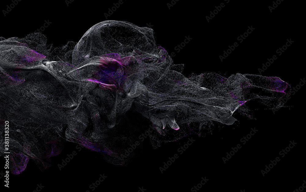 3d render of abstract of surreal art with dark creepy spooky smoke ...