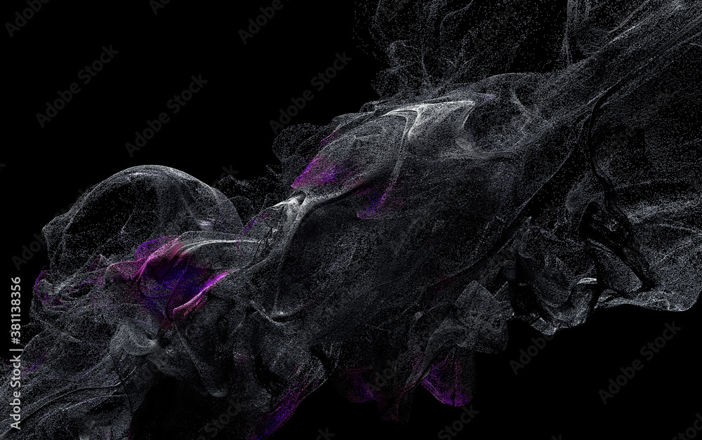 3d render of abstract of surreal art with dark creepy spooky smoke ...