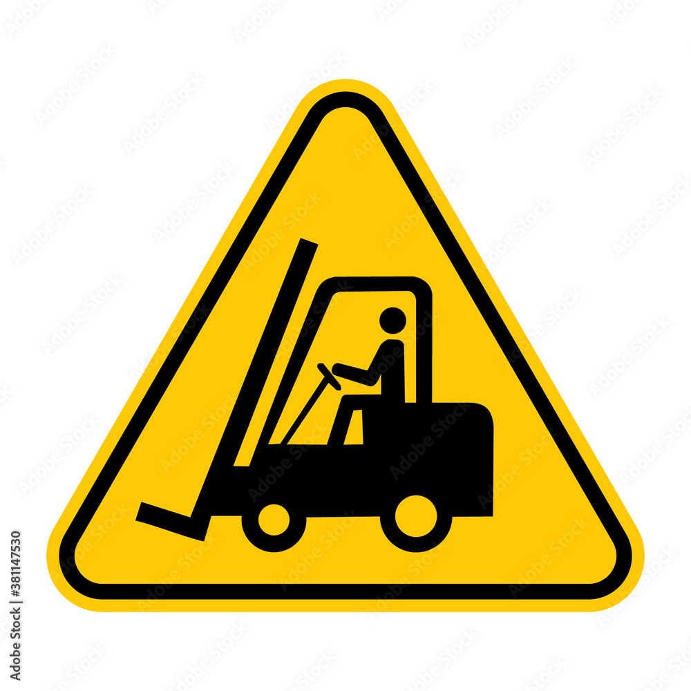 Forklift trucks and other industrial vehicles sign. Vector illustration ...