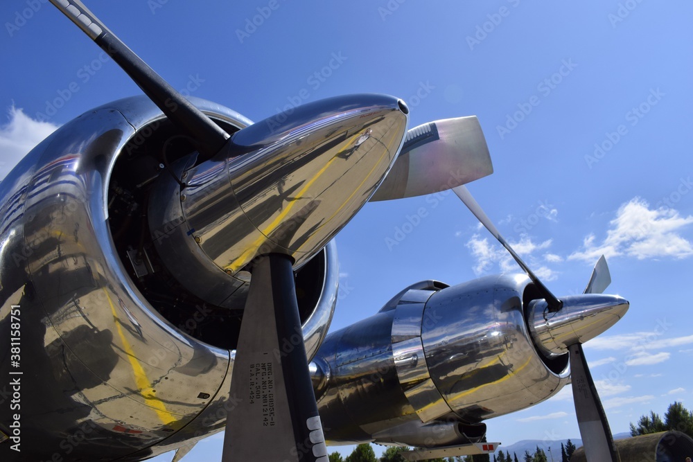 vintage airplane engines Stock Photo | Adobe Stock