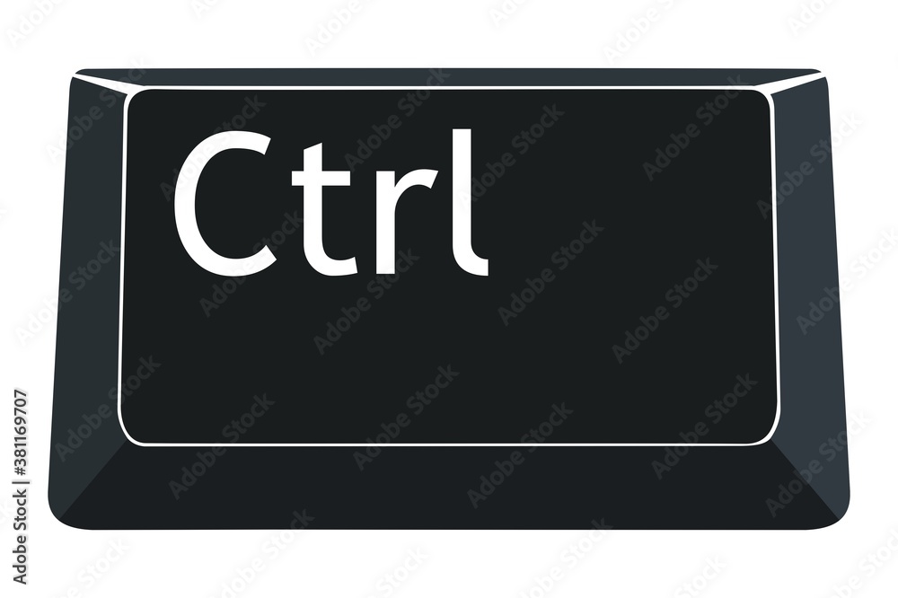 CTRL key on computers keyboard with white background Stock Illustration ...