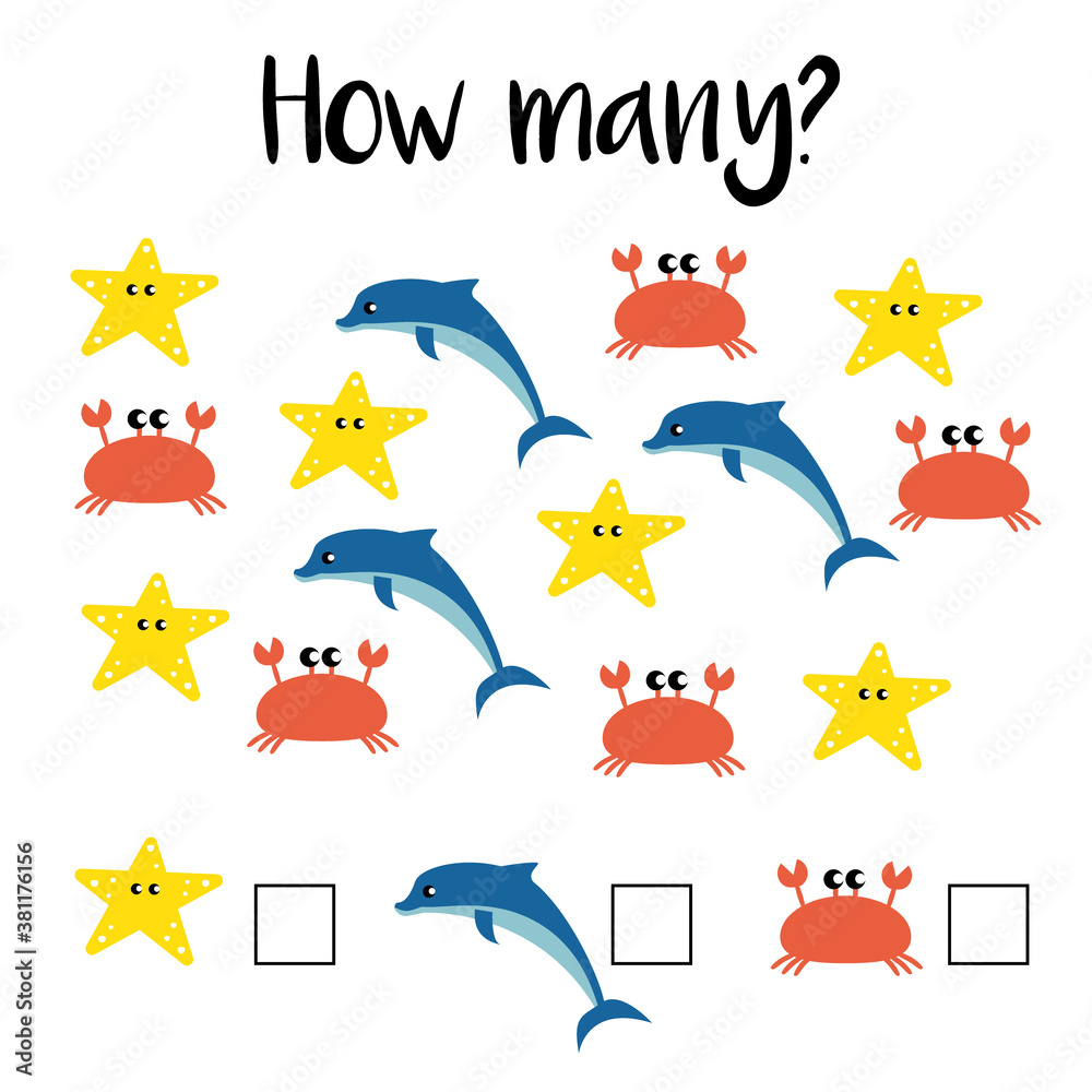 How many objects.Preschool Counting Activities. Printable worksheet ...