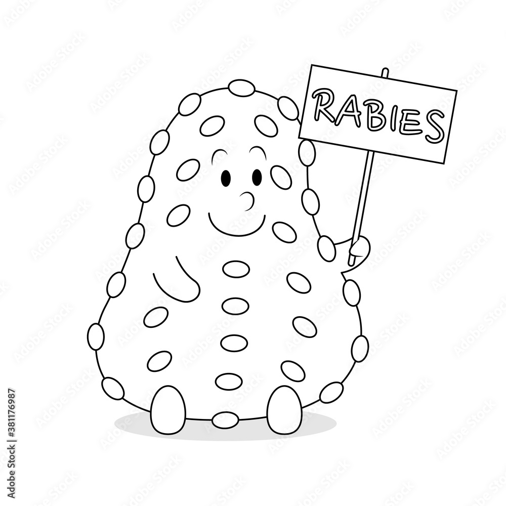 Rabies Virus Cell Vector Cartoon Colorless Stock Vector | Adobe Stock