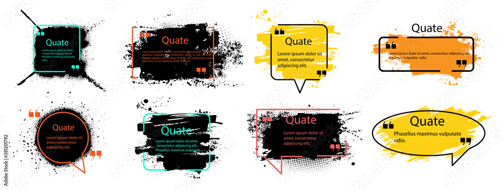 Grunge Quote, frame notes. Template for links or information notes ...