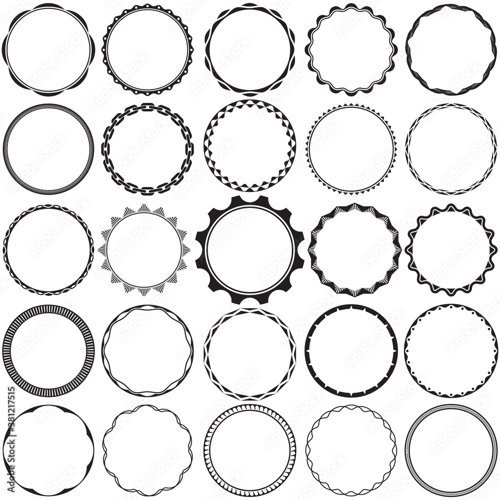 Collection of Round Decorative Border Frames with Clear Background ...