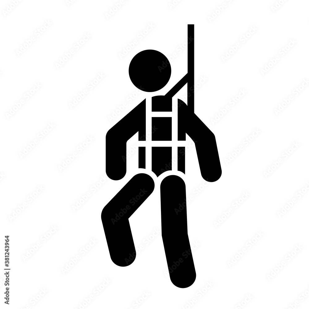 Safety Harness Black Icon,Vector Illustration, Isolate On White ...