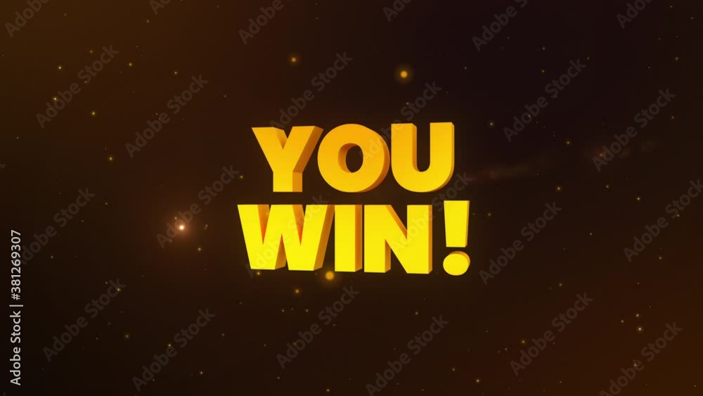 Vidéo Stock Golden You Win celebration with confetti and flashes ...