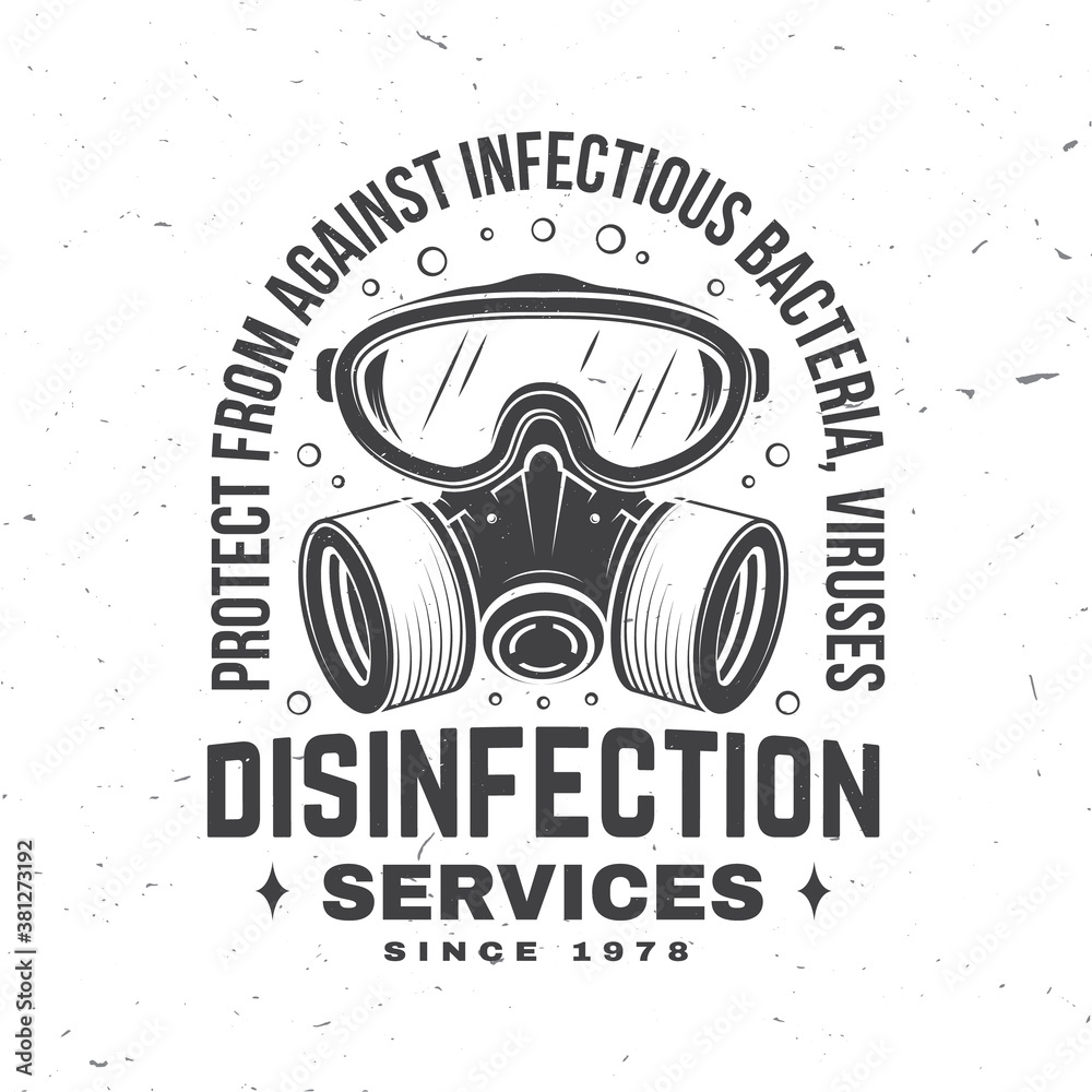 Disinfection and cleaning services badge, logo, emblem. Vector. For ...