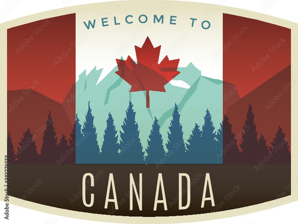 welcome to canada label design Stock Vector | Adobe Stock