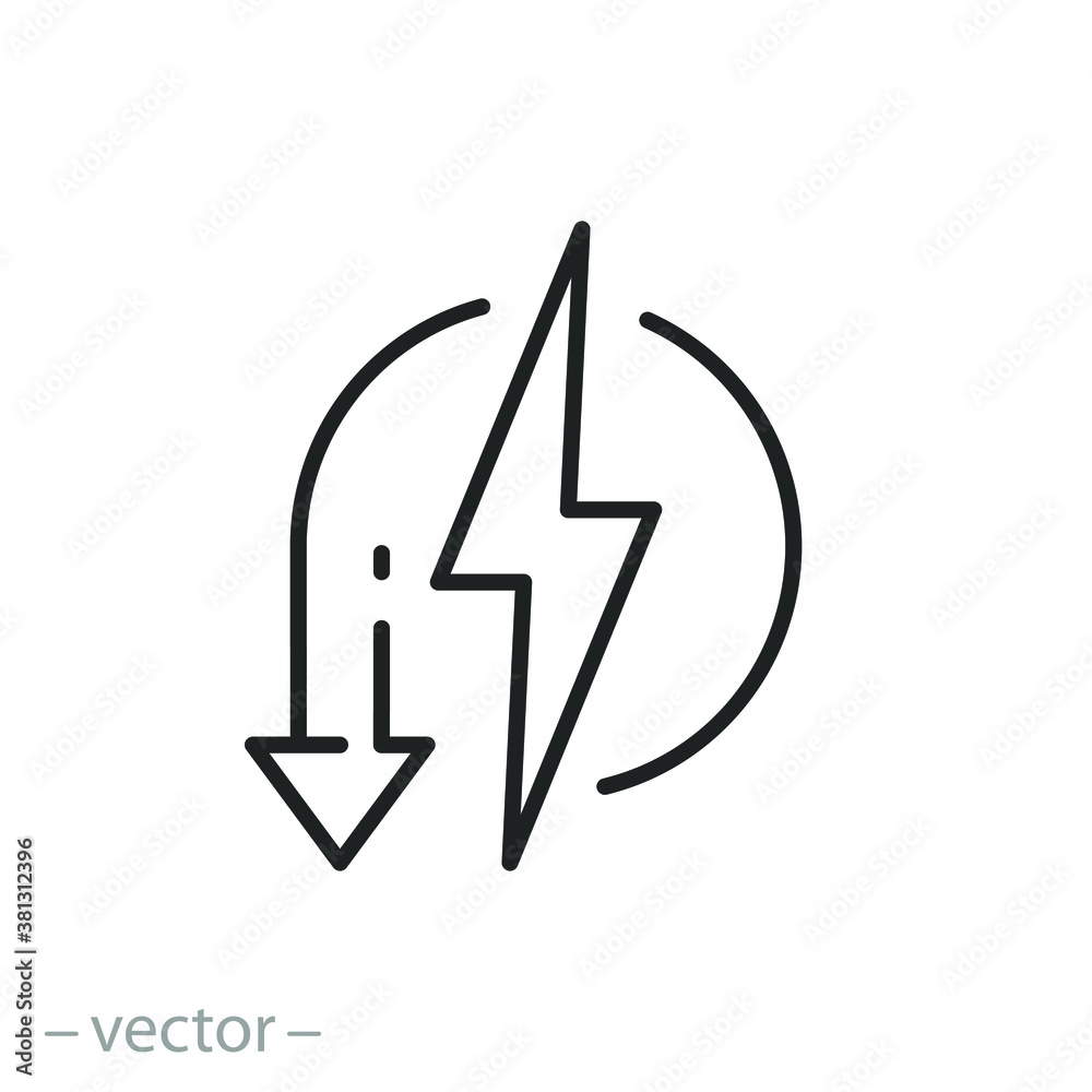 Vecteur Stock reduce consumption energy icon, electricity power ... Vecteur Stock reduce consumption energy icon, electricity power ...