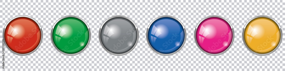 round buttons isolated on transparent background Stock Vector | Adobe Stock