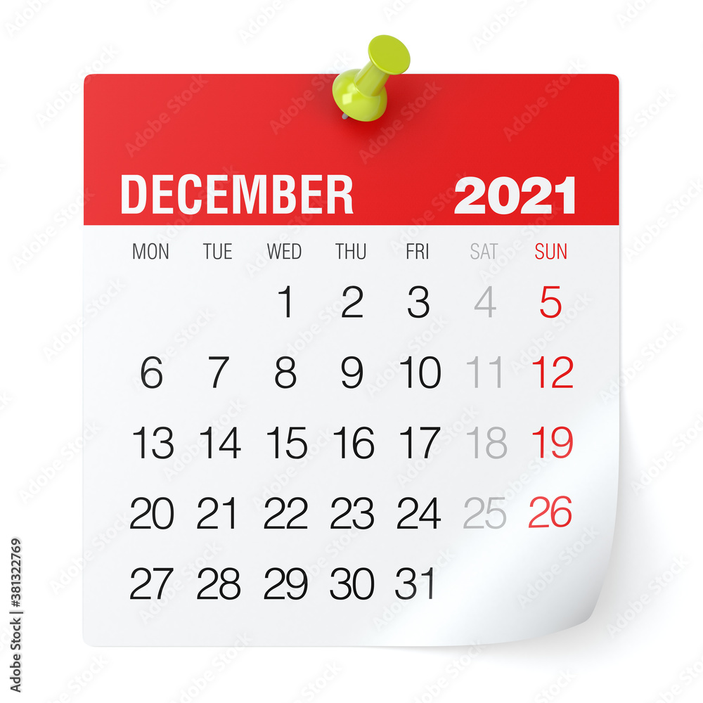 December 2021 - Calendar Stock Illustration | Adobe Stock