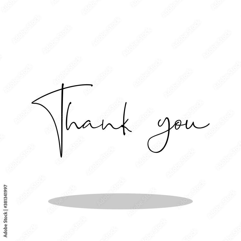Thank you lettering icon in trendy flat style. Thank you symbol for ...