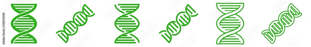 Biology Icon Green | DNA Helix Double Illustration | Chromosome Symbol ...