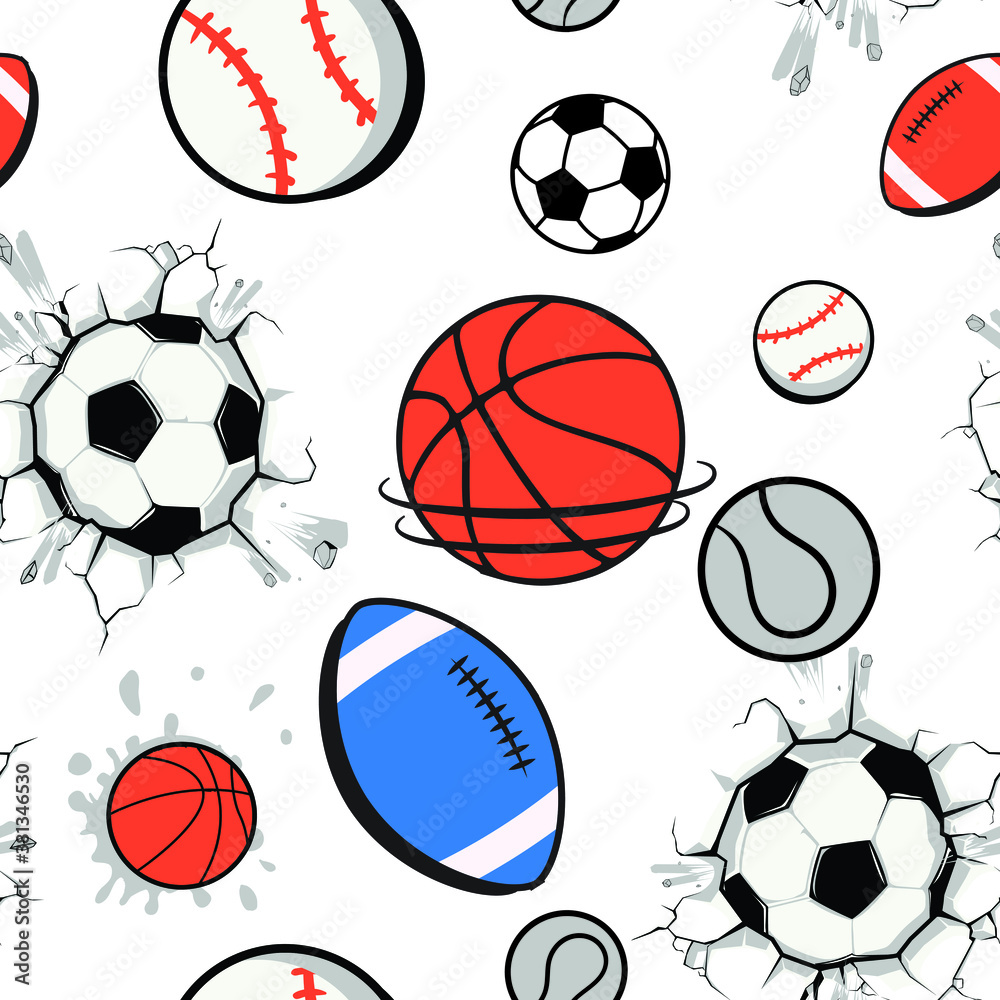 Seamless textile football doodle pattern grunge texture.Trendy modern ...