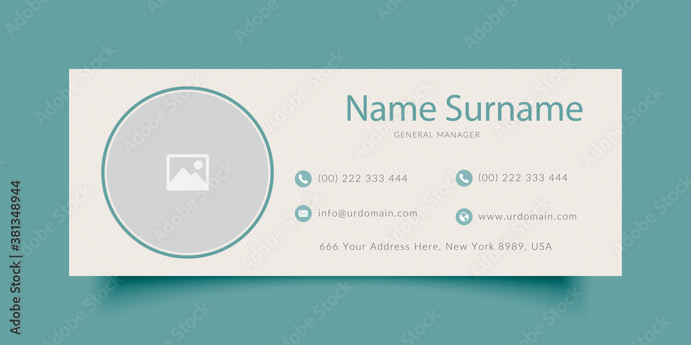 Email signature template with an author photo place modern layout ...