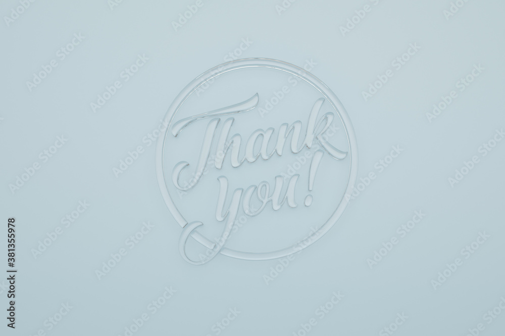 Thank You 3D icon On Water blue Background, 3D render. 3D illustration ...