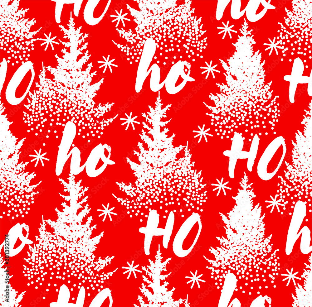 Hohoho pattern, Santa Claus laugh. Seamless texture for Christmas ...