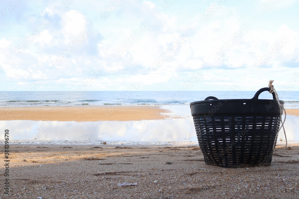 basket Plastic Waste For Separate Collection Of Garbage. Containers For ...