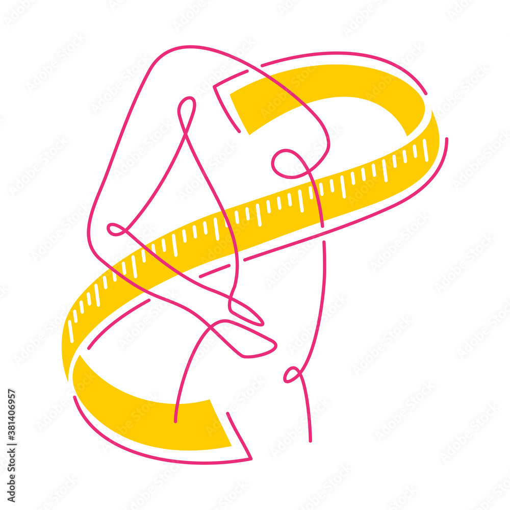 Weight loss - fitness or diet program logo - abstract thin single line ...