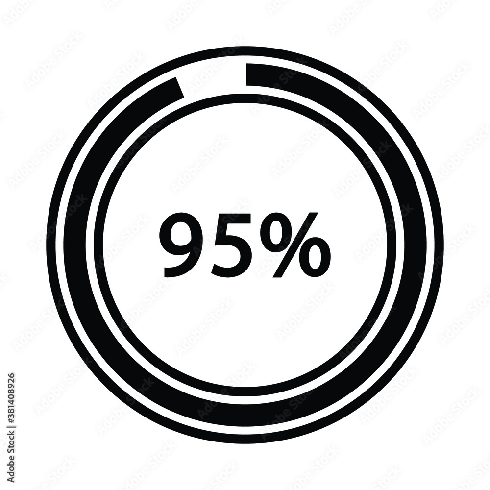 Progress bar and loading icons 95 percent Stock Vector | Adobe Stock