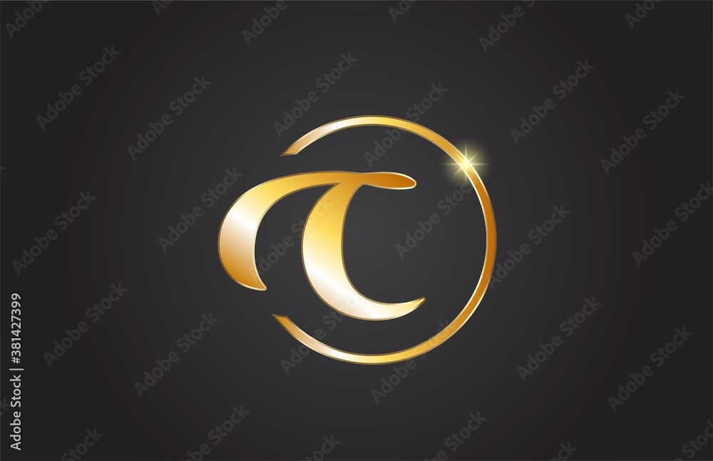 golden C alphabet letter logo icon in yellow and black color. Simple ...