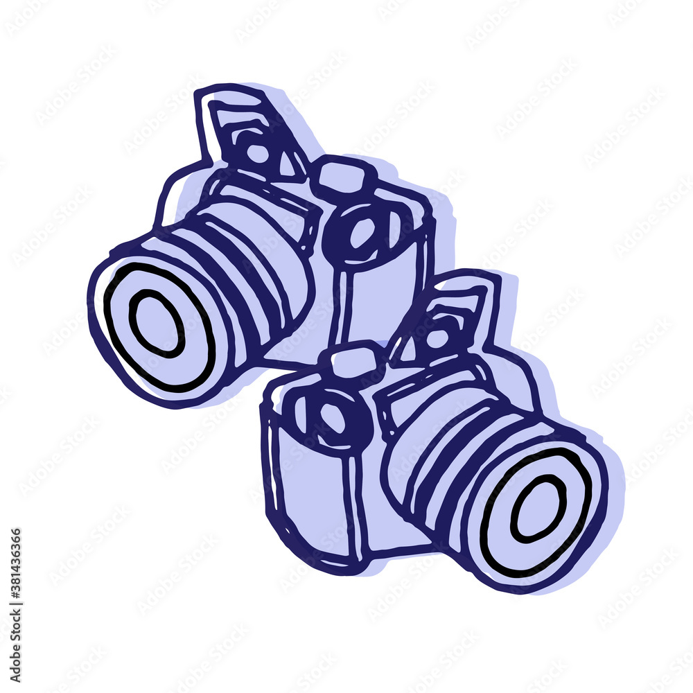 vector illustration of digital camera isolated on white background ...