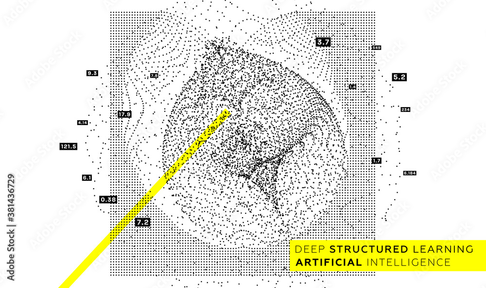Vetor de Quantum computing, deep learning artificial intelligence ...