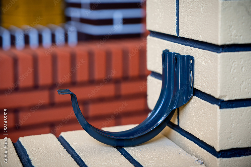 Elements of roof system drainage hook pipe plug holder Stock Photo ...