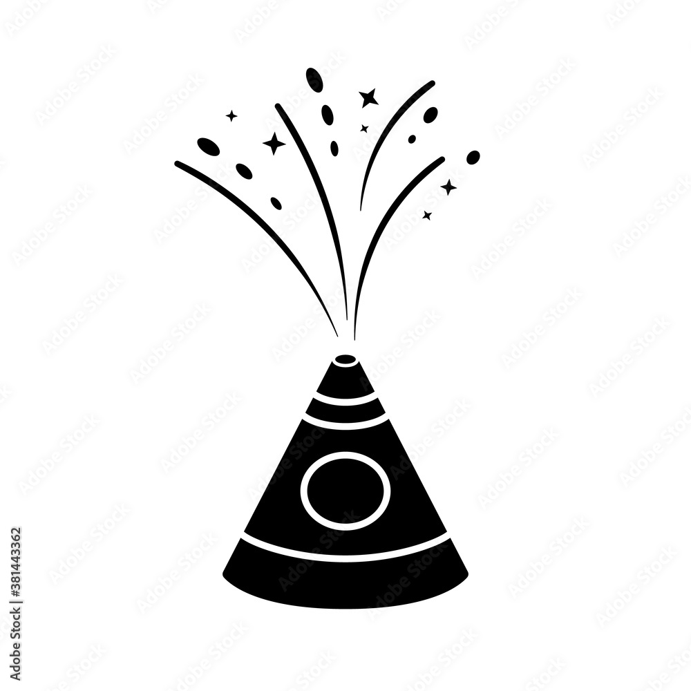 Dowali flower pot firecracker silhouette icon. Clipart image isolated ...