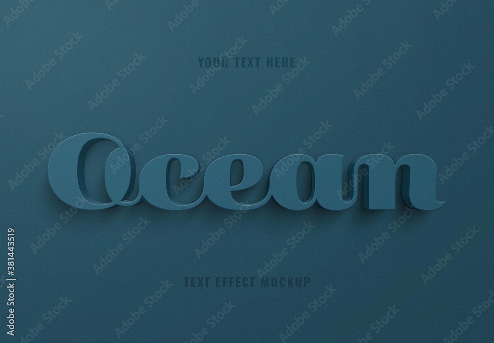 3D Text Effect Mockup Stock Template | Adobe Stock