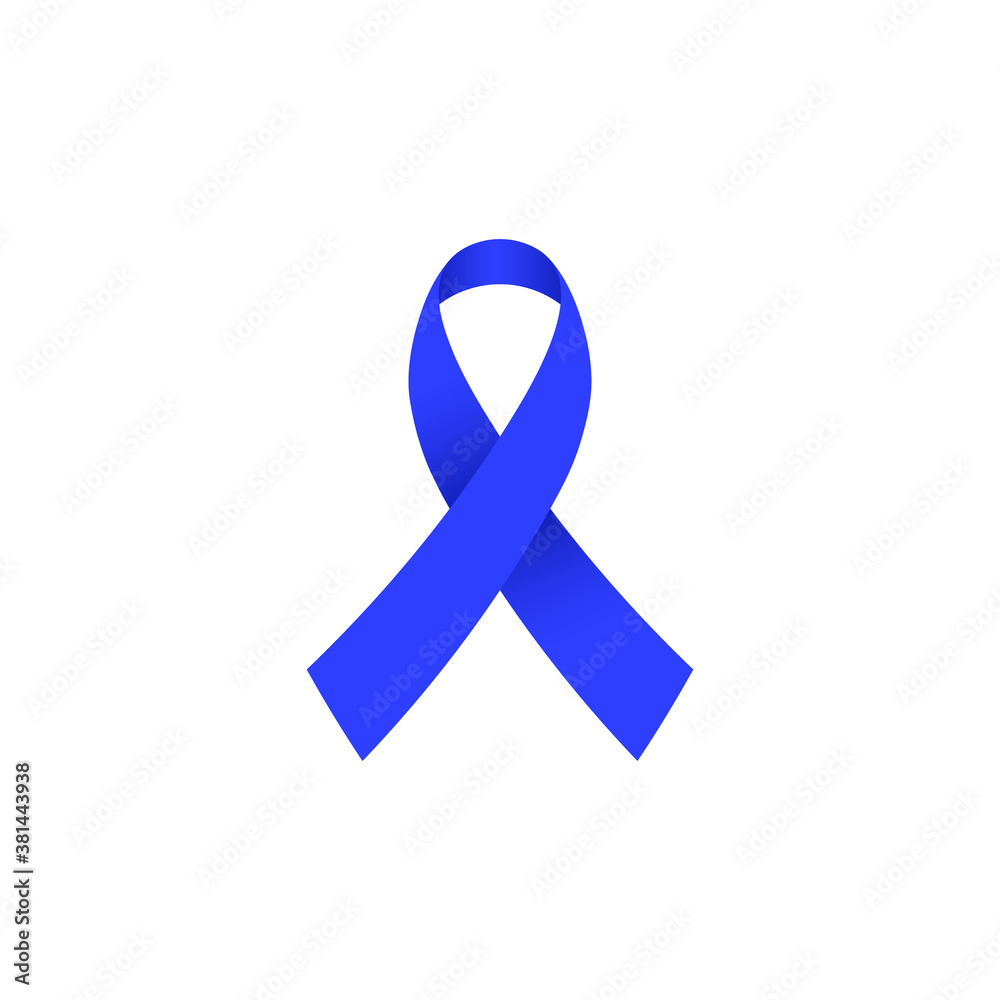Navy blue cancer ribbon icon. Clipart image isolated on white ...