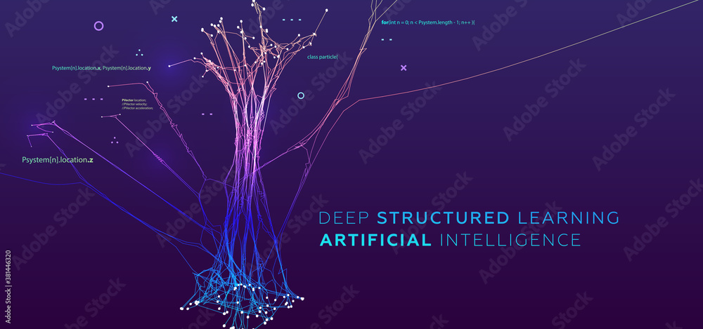 Vetor de Quantum computing, deep learning artificial intelligence ...