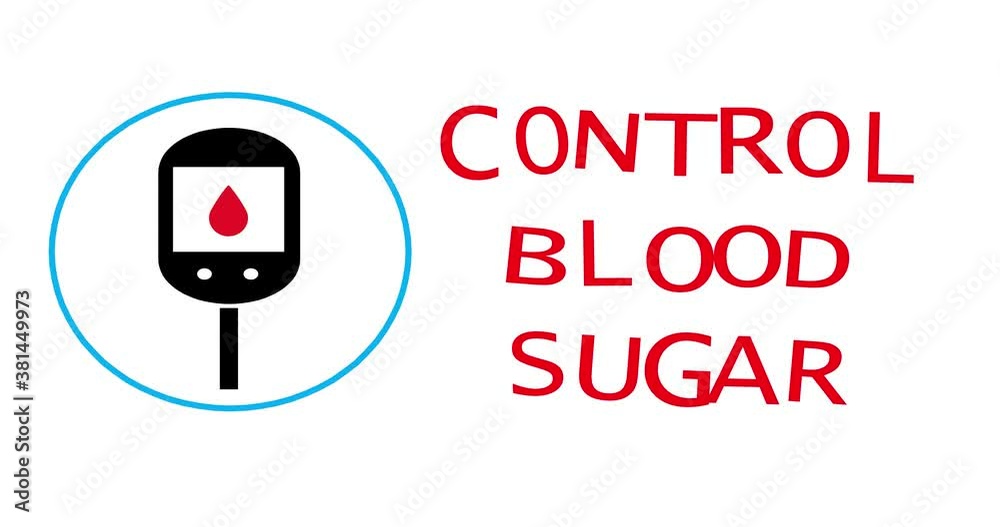 CONTROL BLOOD SUGAR. World Day Diabetes, Medical animation. Medical ...