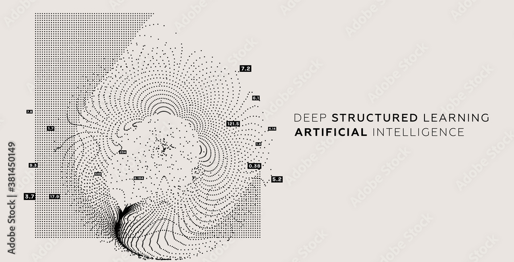 Vetor de Quantum computing, deep learning artificial intelligence ...