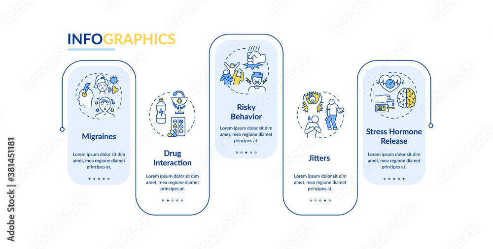 Energy drinks health effects vector infographic template. Harmful ...