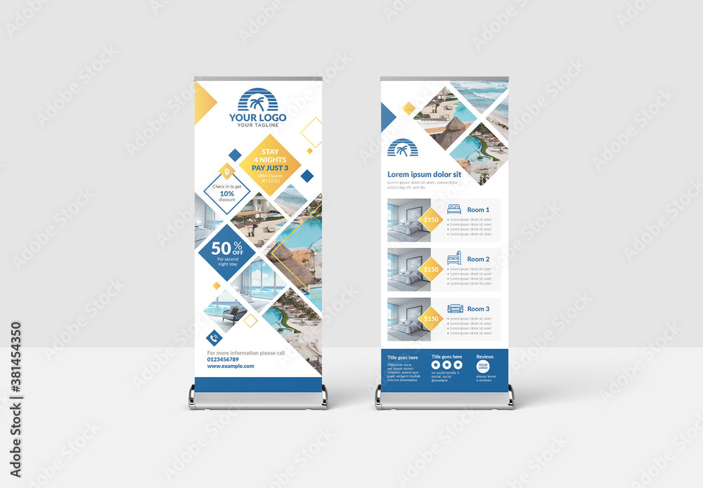 Roll Up Banner for Hotel Travel and Tourism Sector Stock Template ...
