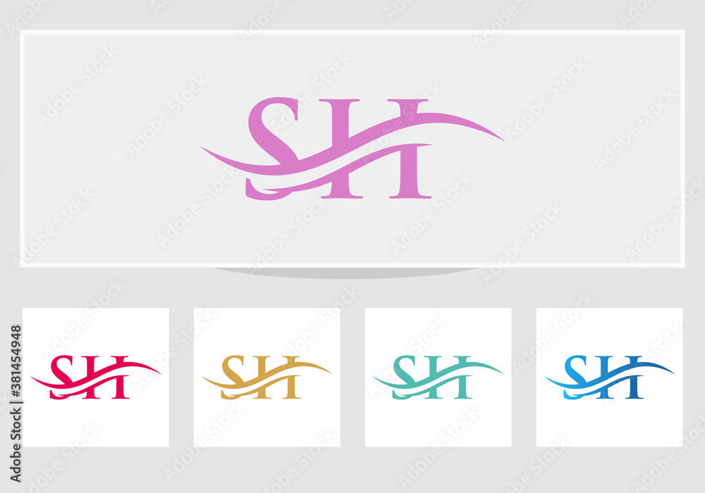 SH Modern creative unique elegant minimal. SH initial based letter icon ...