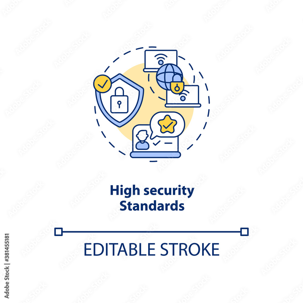 High security standards concept icon. Software feature idea thin line ...