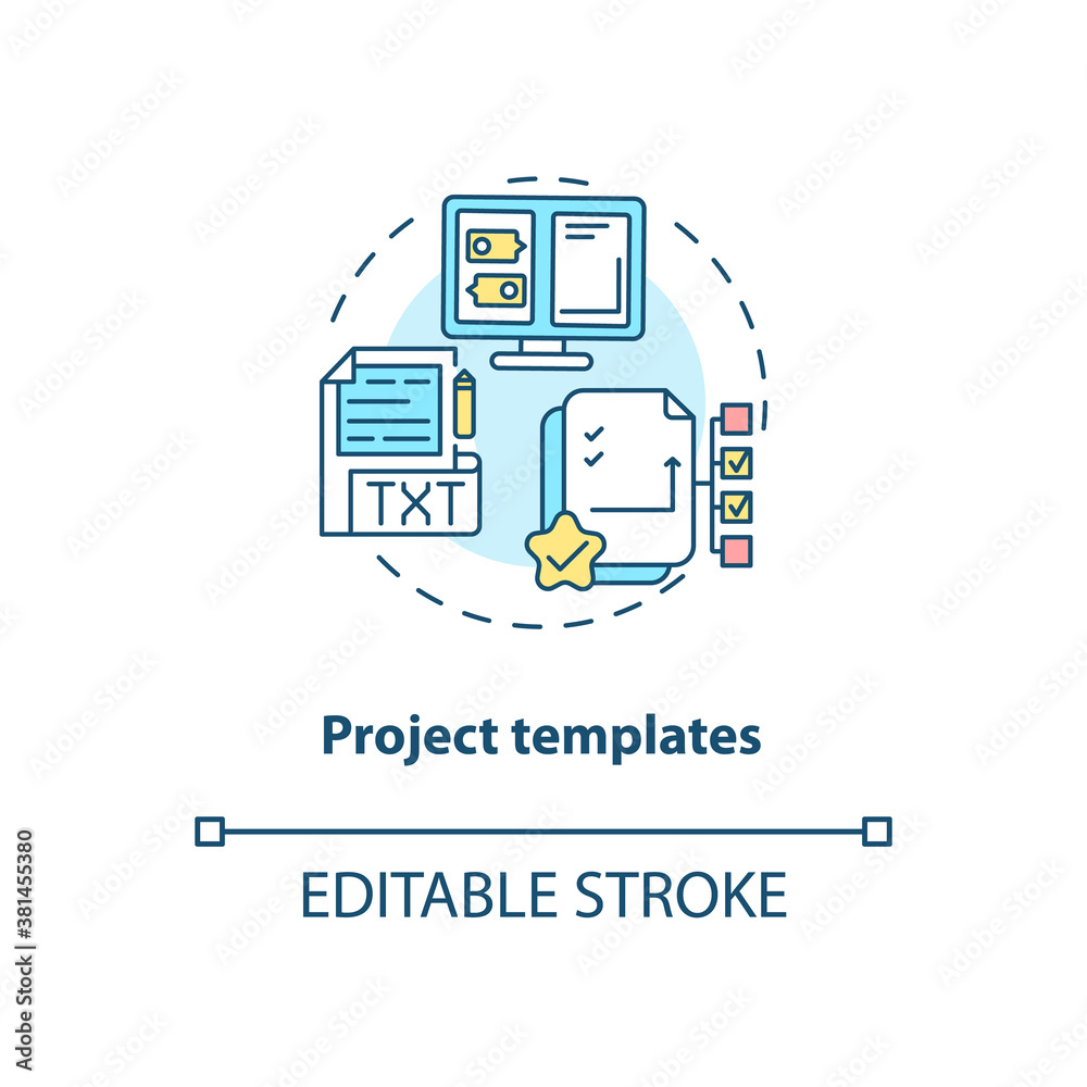 Project templates concept icon. Software structure idea thin line ...