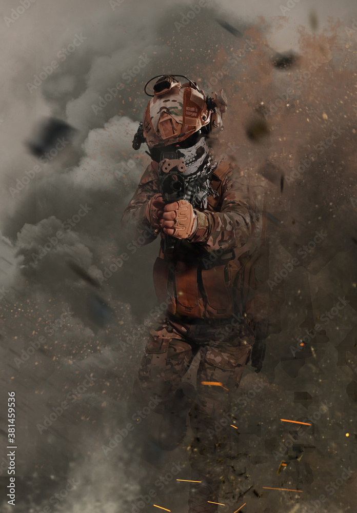 special forces soldier wearing ghost mask Stock Photo | Adobe Stock