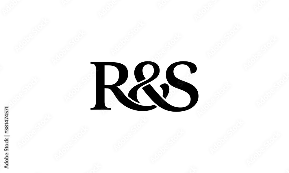 initial letter R and S logo with connection style logo design template ...