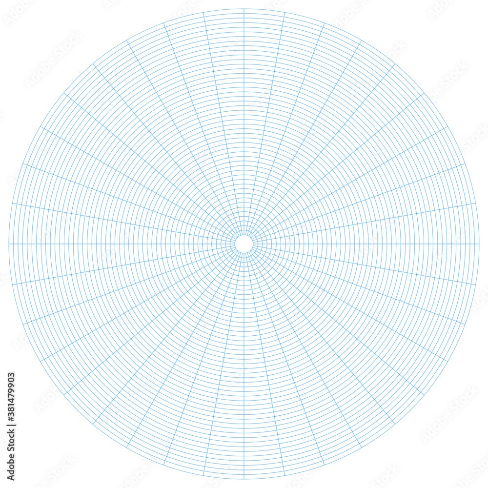 circle grid. polar coordinates. engineering graph paper. vector Stock ...