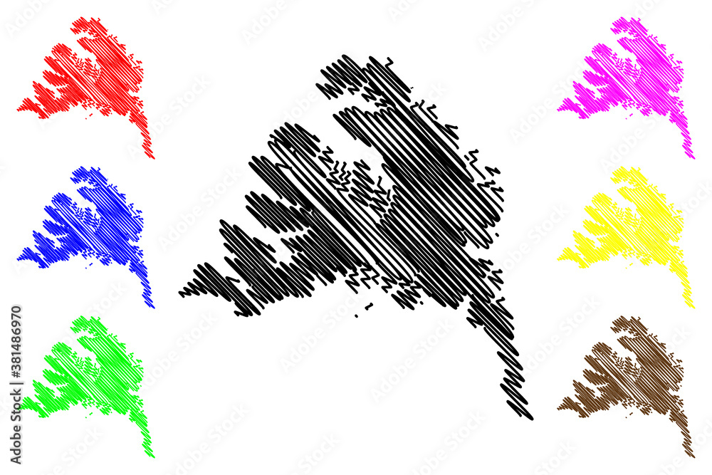 Westfjords Region (Iceland island, Regions of Iceland) map vector ...