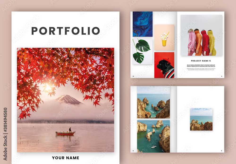 Minimalist Portfolio Layout Stock Template | Adobe Stock