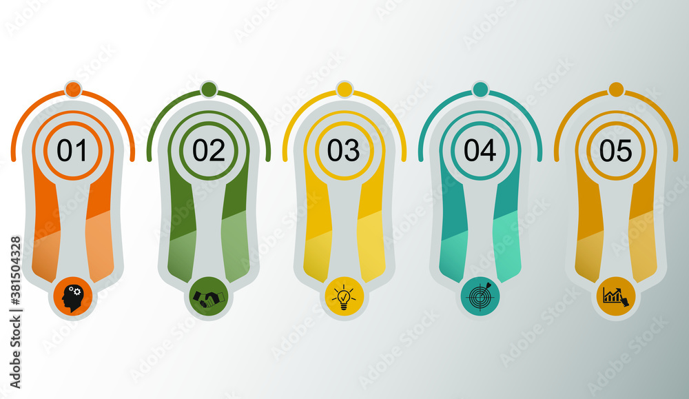 Business data visualization, infographics. Schematic of the process of ...