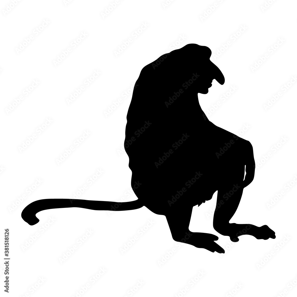 Proboscis Monkey Silhouette. Good To Use For Element Print Book, Animal ...