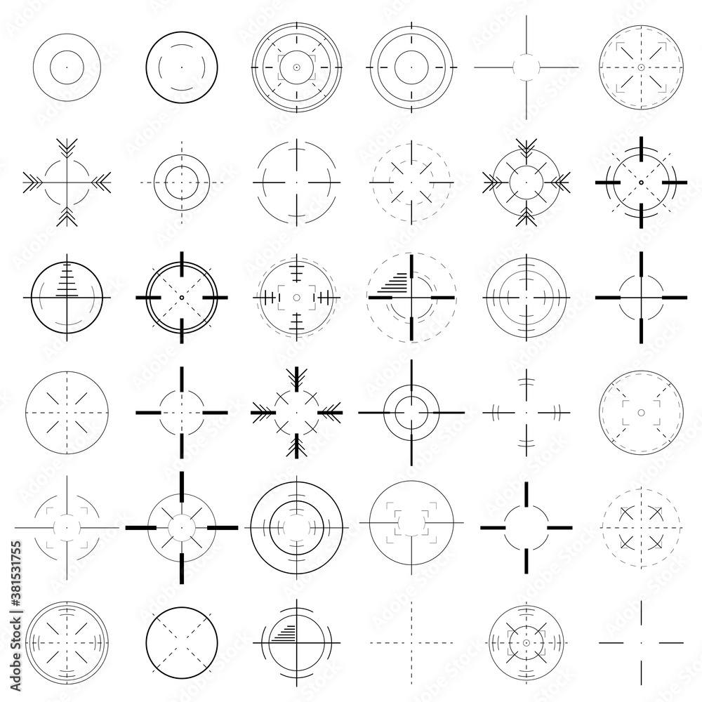 Set of crosshairs icon. Collection of targets and destination icons ...