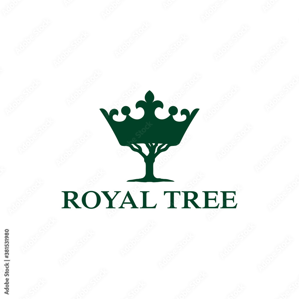Royal Tree logo design. Tree of life logo design isolated on white ...