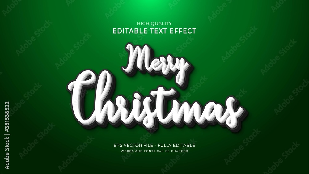 merry christmas text effect, editable cartoon text style effect Stock ...